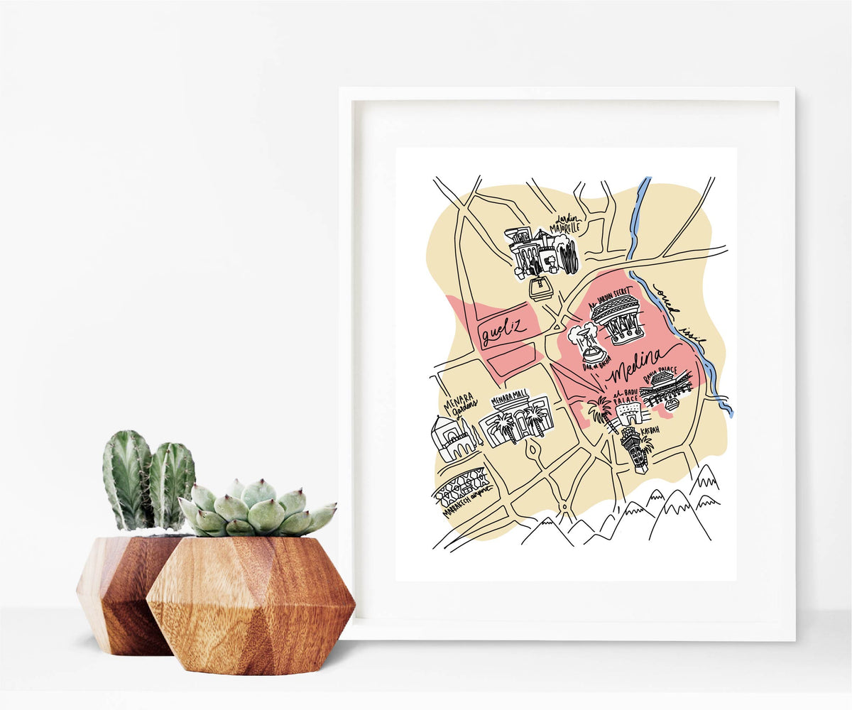 [PRINTABLE] Marrakesh, Morocco Map Digital Download Art Print – Signet ...
